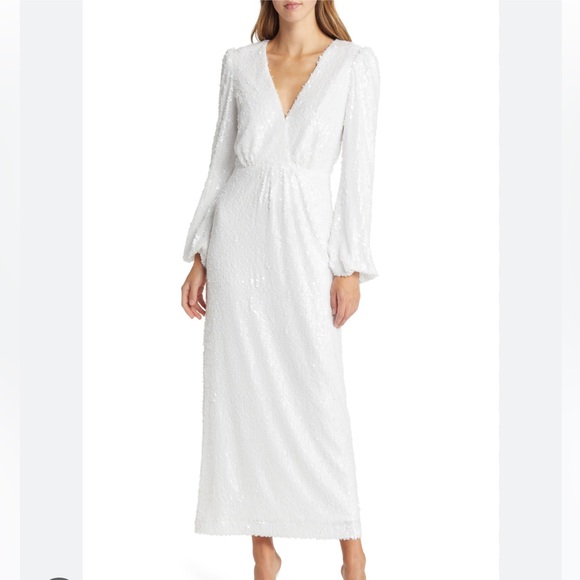 Wayf | Dresses | Bridal Wayf White Sequin Dress | Poshmark
